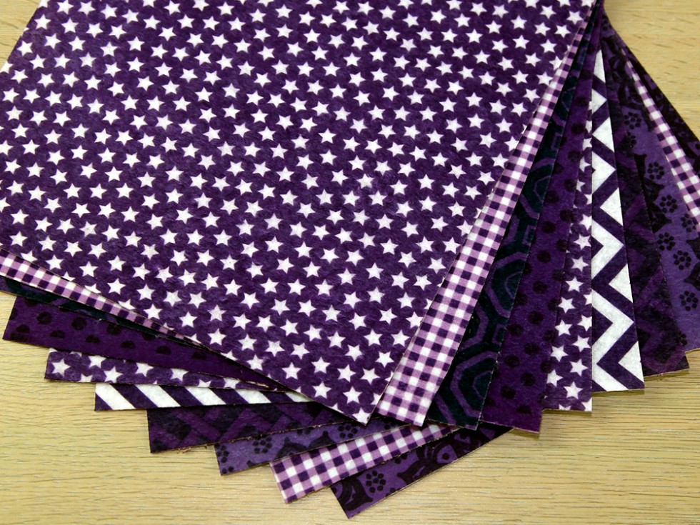 Camelot Fabrics Patterned Soft Craft Felt Assortment Pack - per sheet ...